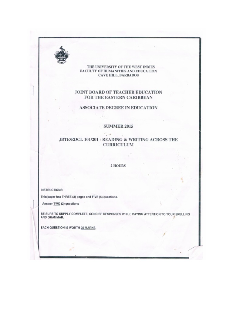 2015 Edcl Past Paper | PDF