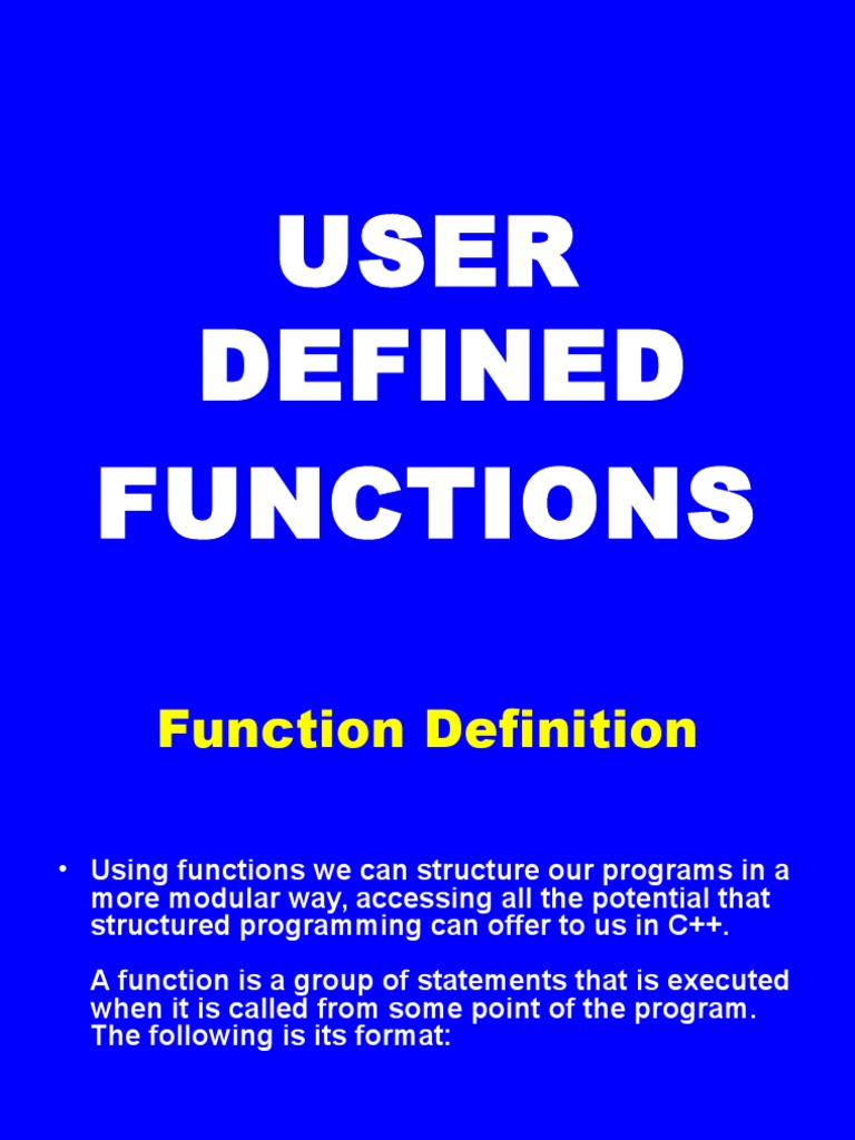 User Defined Functions | PDF | Subroutine | Scope (Computer Science)