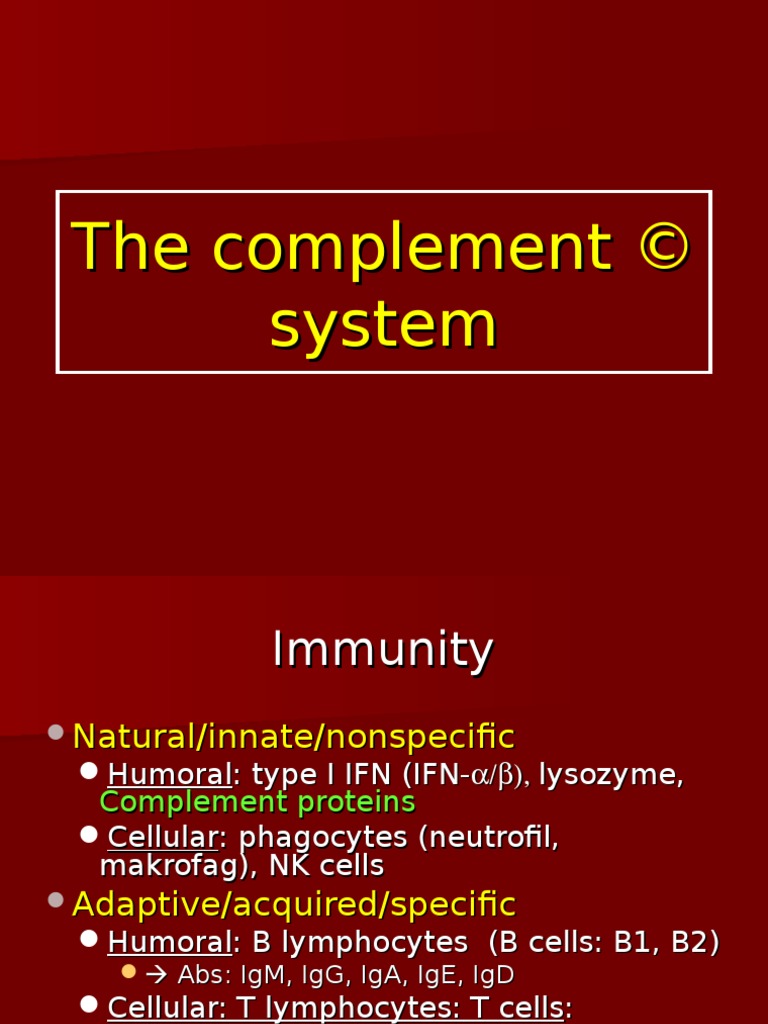 The Complement © System | PDF | Complement System | Immune System