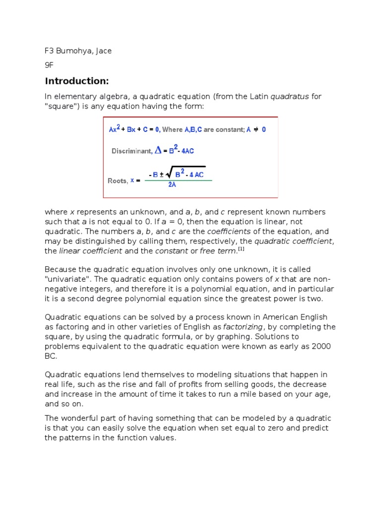 Math HHH | PDF | Quadratic Equation | Polynomial
