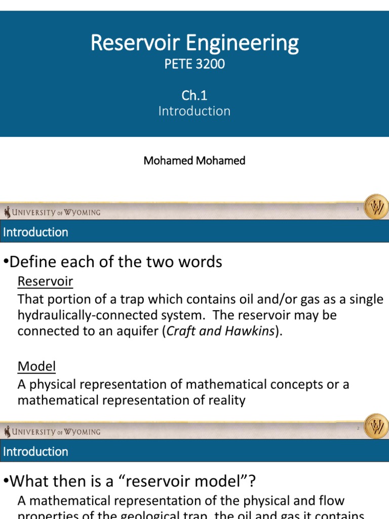 Introduction to Reservoir Engineering: Defining Key Concepts and ...