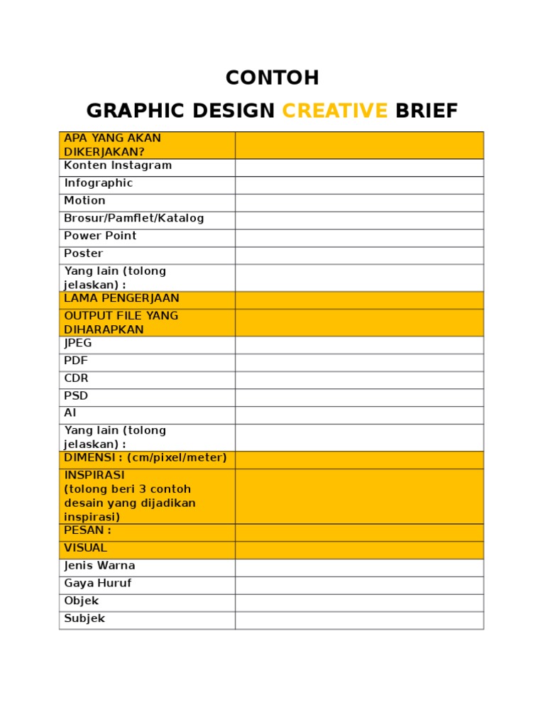 Graphic Design Creative Brief | PDF