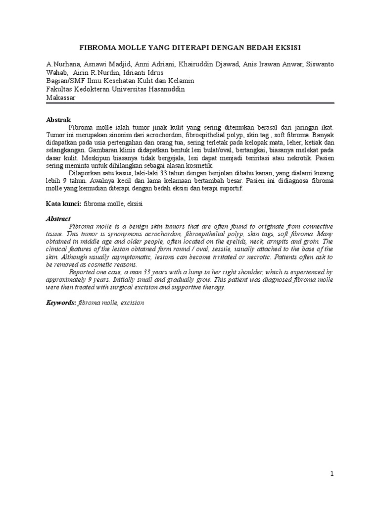 Fibroma Molle Yang Diterapi Dengan Bedah Eksisi | PDF