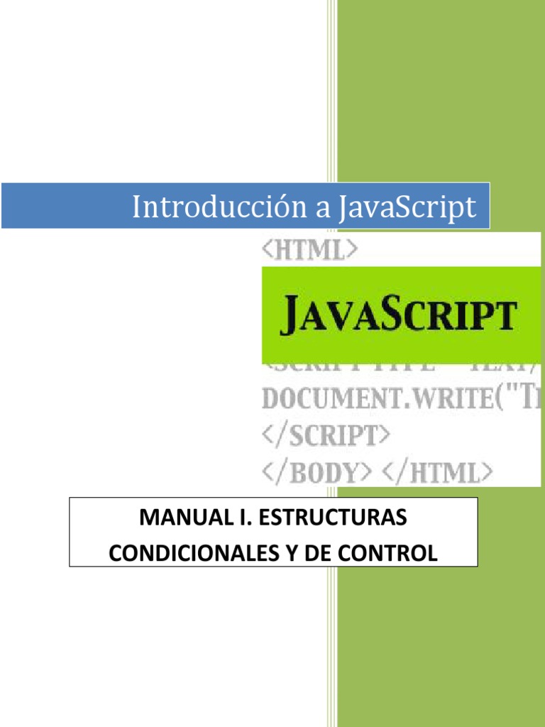 Manual JavaScript - I Parte | PDF | Script Java | Lenguaje de programación Manual JavaScript - I Parte | PDF | Script Java | Lenguaje de programación