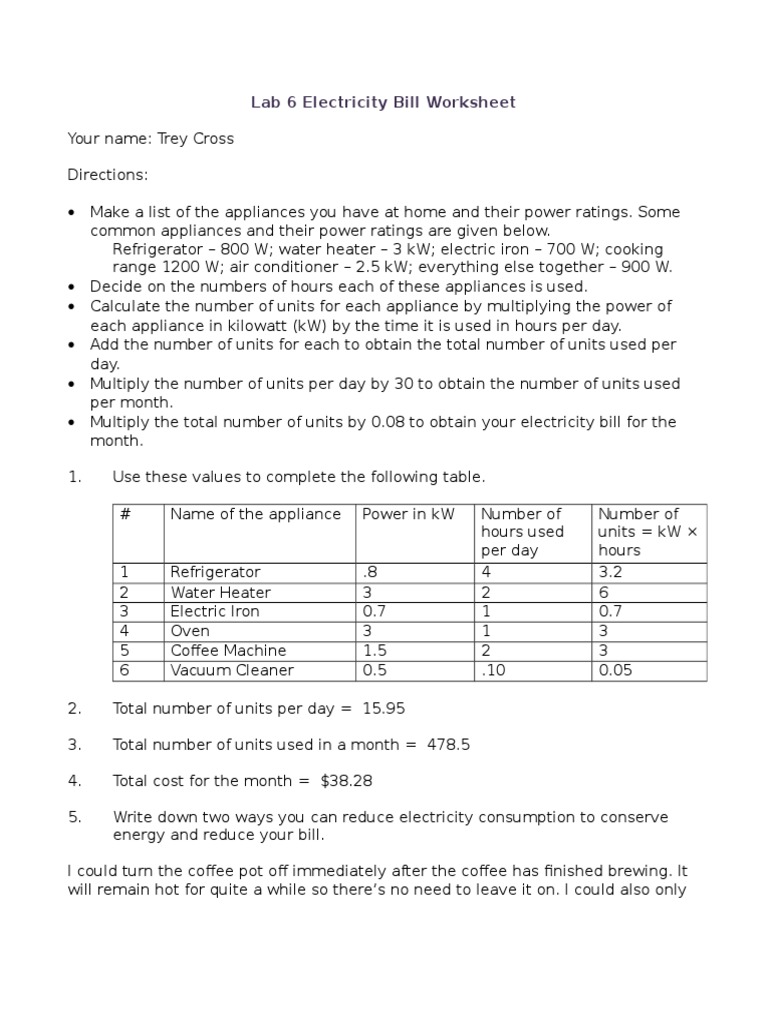 Electricity Bill Calculation Guide | PDF | Technology & Engineering