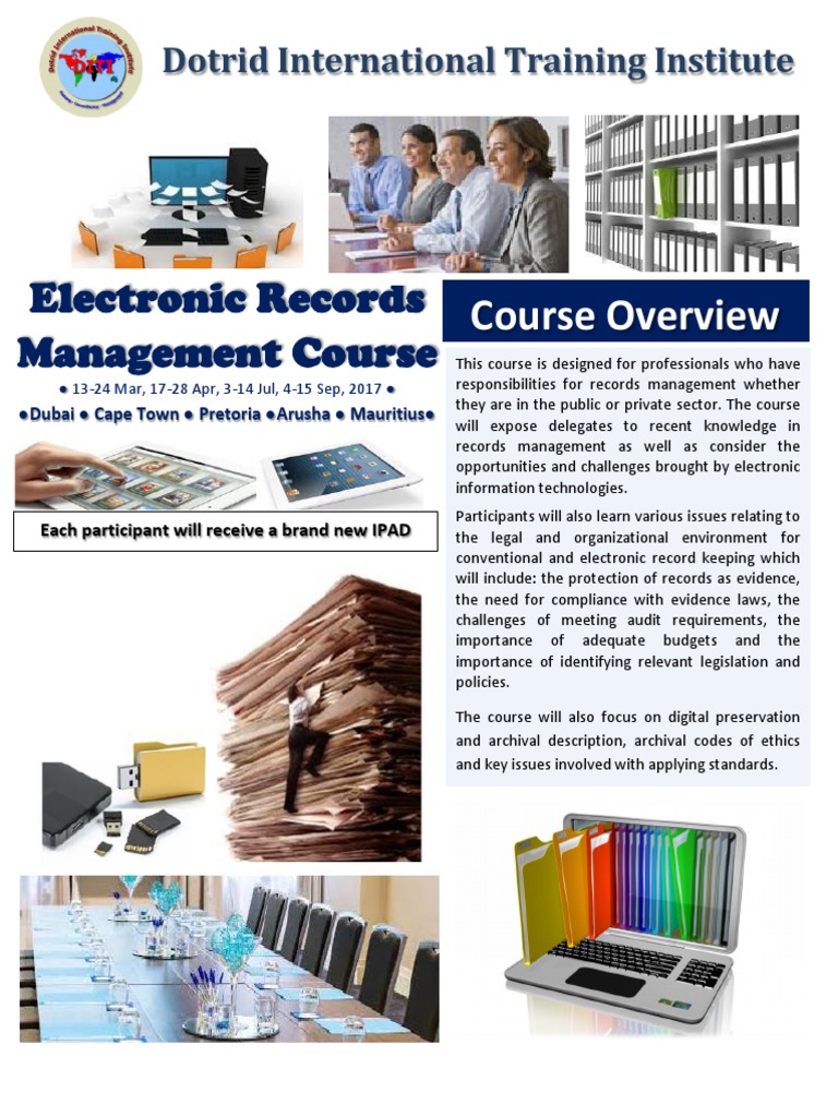 Electronic Records Management Course - Cape Town and Dubai - 2017 | PDF ...
