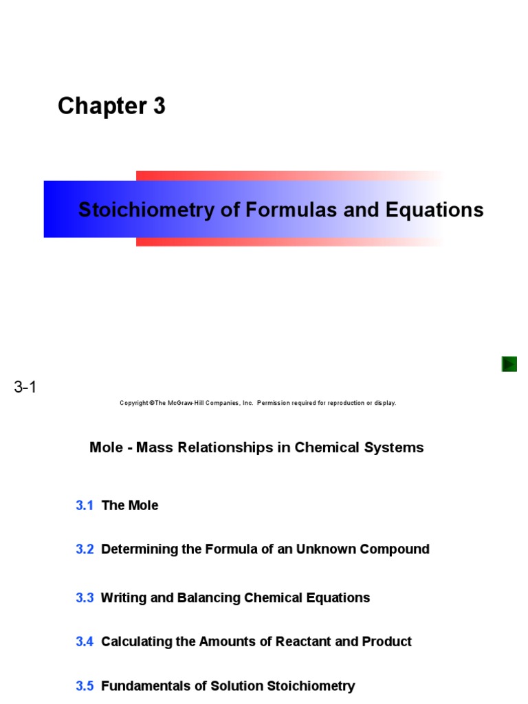 Stoichiometry of Formulas and Equations | PDF | Molar Concentration ...