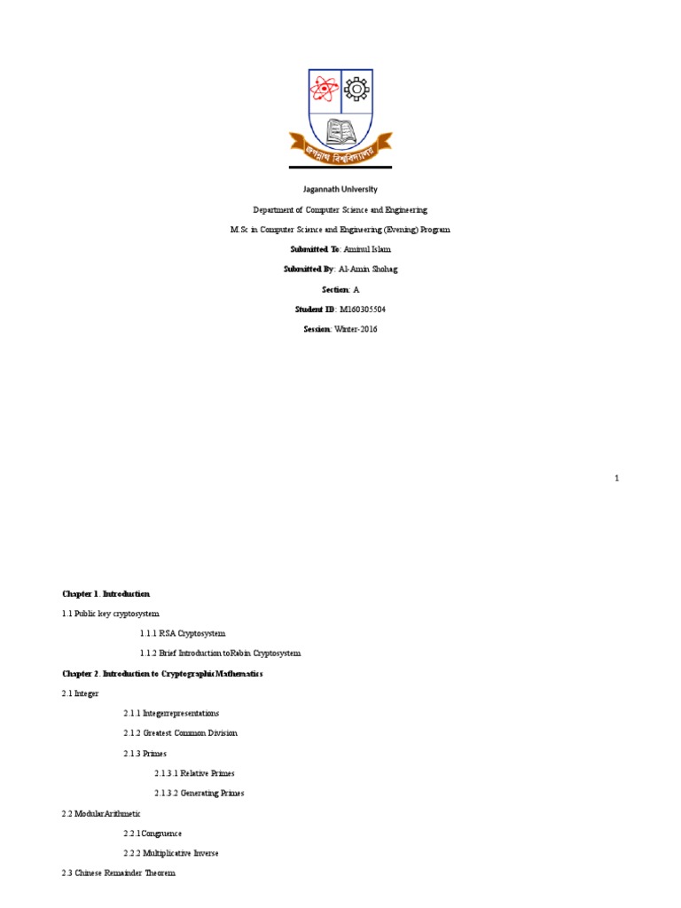 Rabin Cryptography And Implementation Using C Programming Language Pdf Cryptography Key