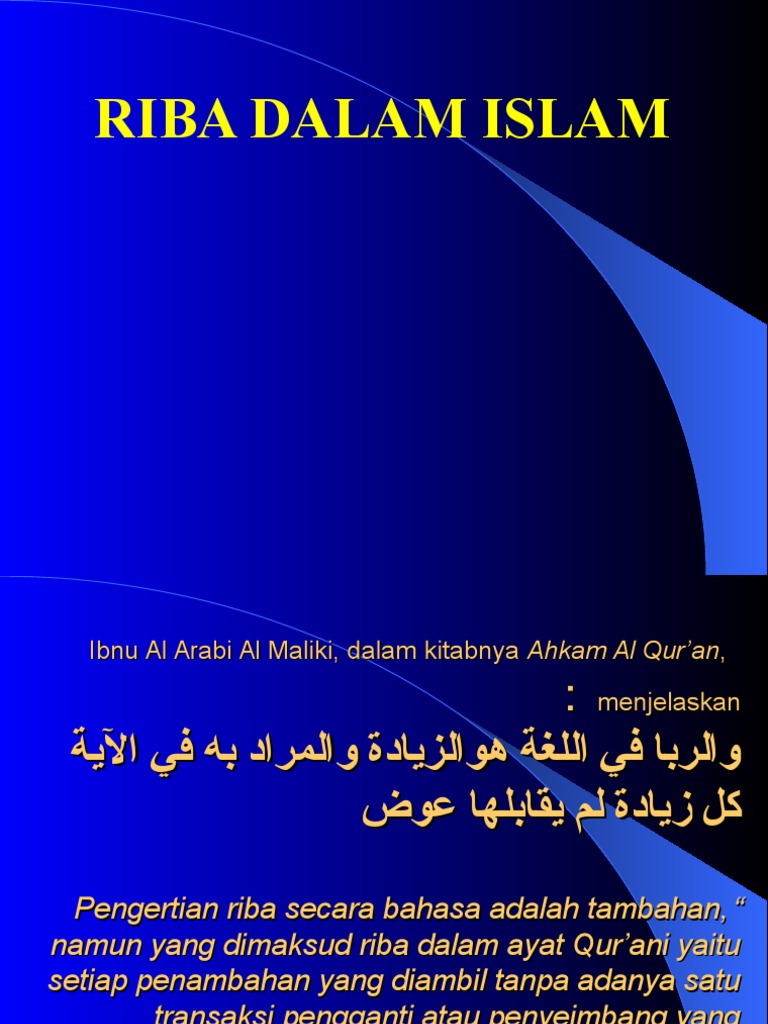 Larangan Riba dalam Islam | PDF