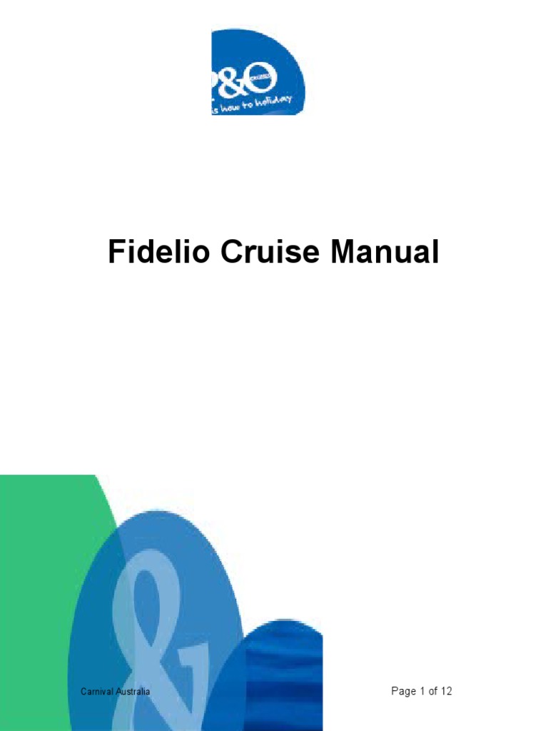 Fidelio Cruise Manual | PDF | Credit Card | Payments