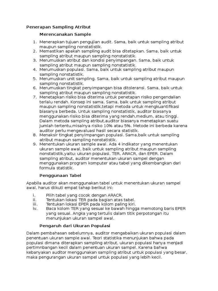 Penerapan Sampling Atribut | PDF