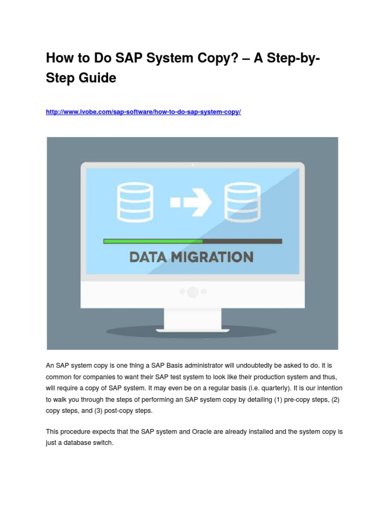 How To Do SAP System Copy Step-By-step Post Processing | PDF | Oracle ...