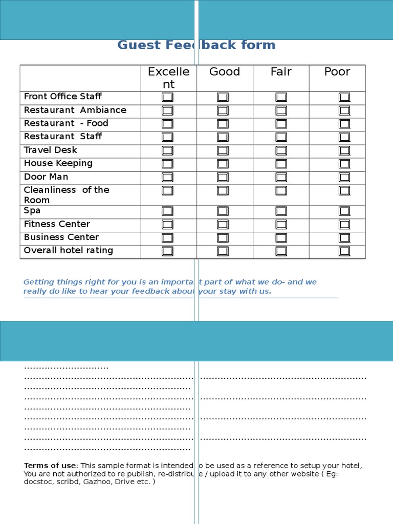 Hotel Customer Feedback Form