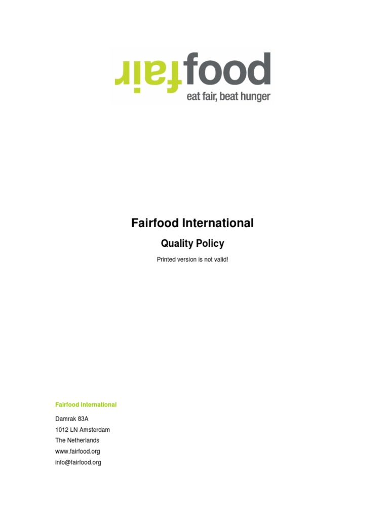 Quality Policy | PDF | Iso 9000 | Quality Management System