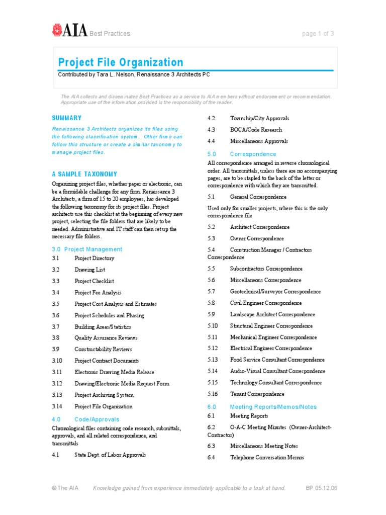 Aiap016614- Folder Structure | Architect | Specification (Technical ...