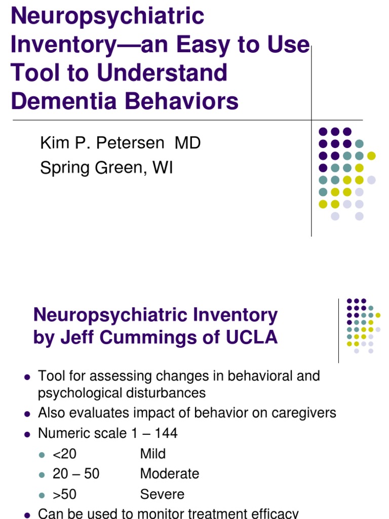 Neuropsychiatric Inventory-An Easy To Use Tool To Understand | PDF ...