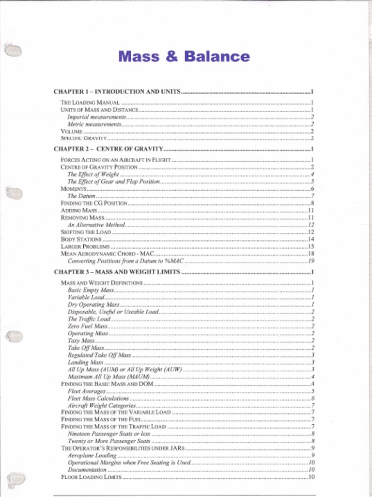 Mass & Balance PDF | PDF