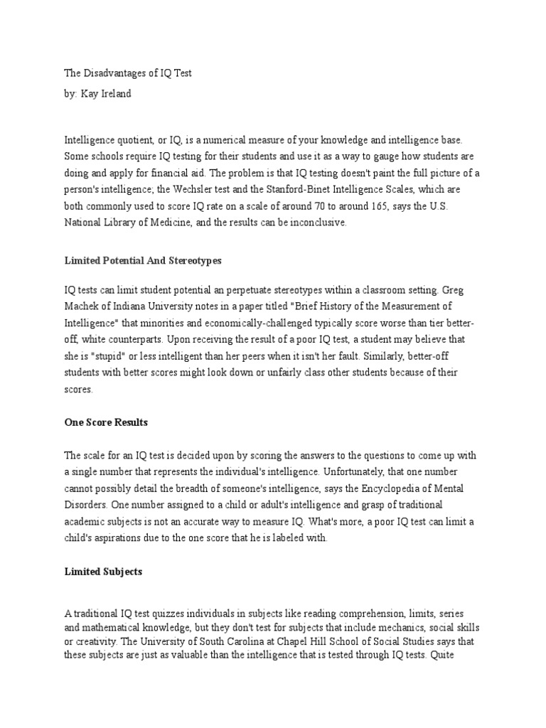 IQ Test | Download Free PDF | Intelligence Quotient | Intelligence