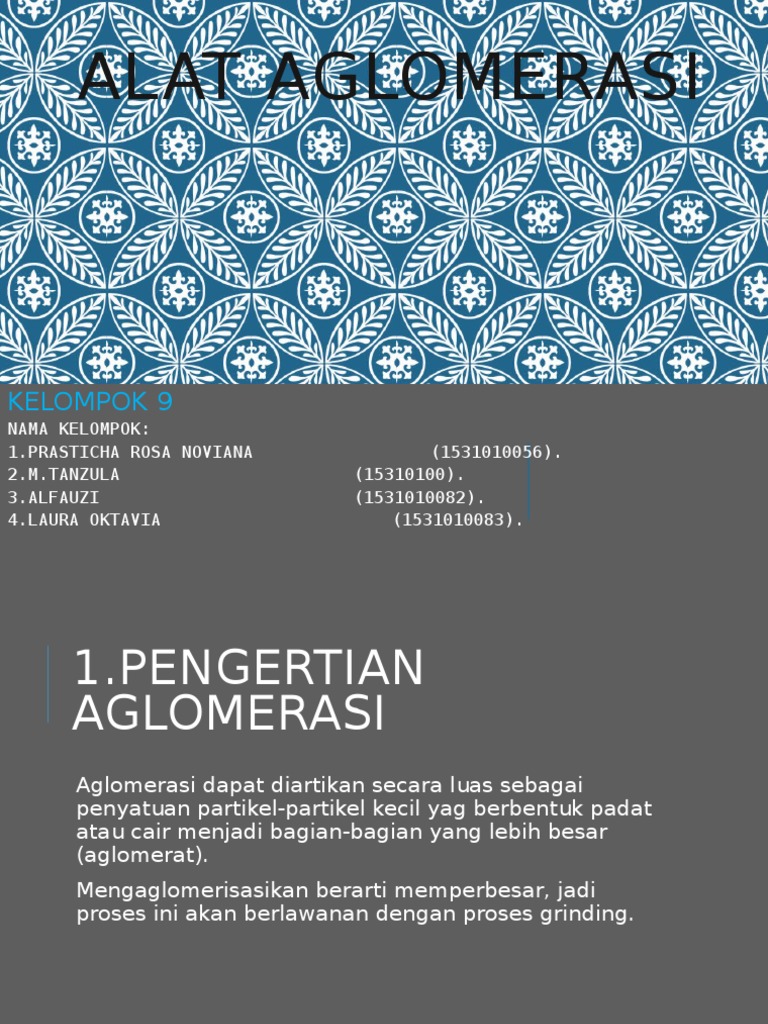 Alat Aglomerasi | PDF | Teknologi & Rekayasa