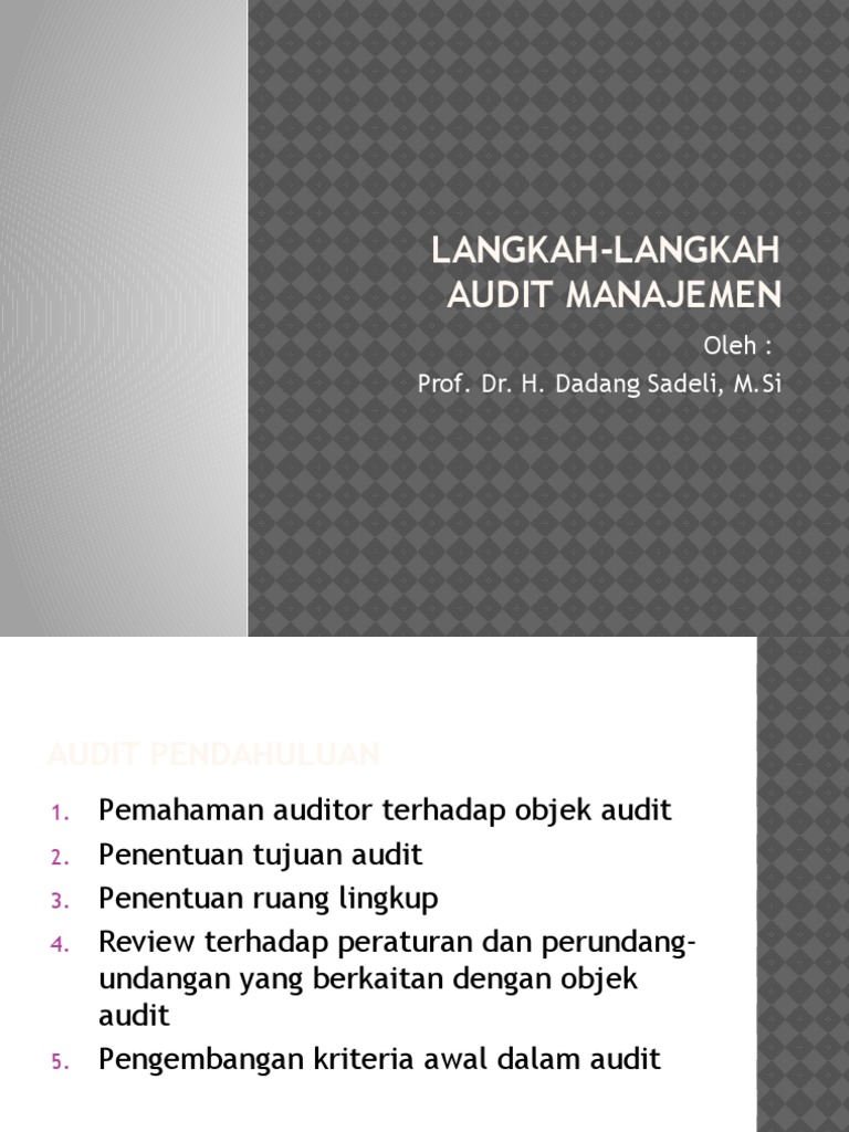 Langkah Langkah Audit Manajemen | PDF