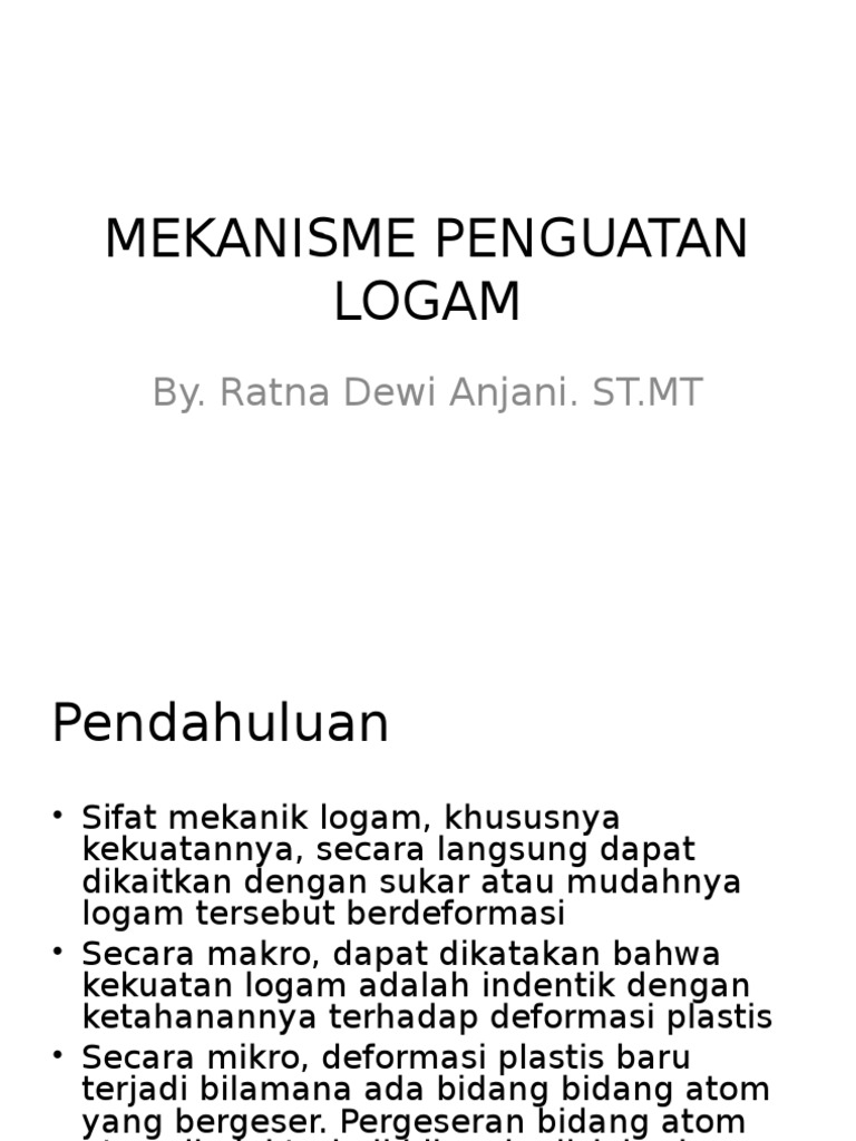 MEKANISME PENGUATAN LOGAM New | PDF