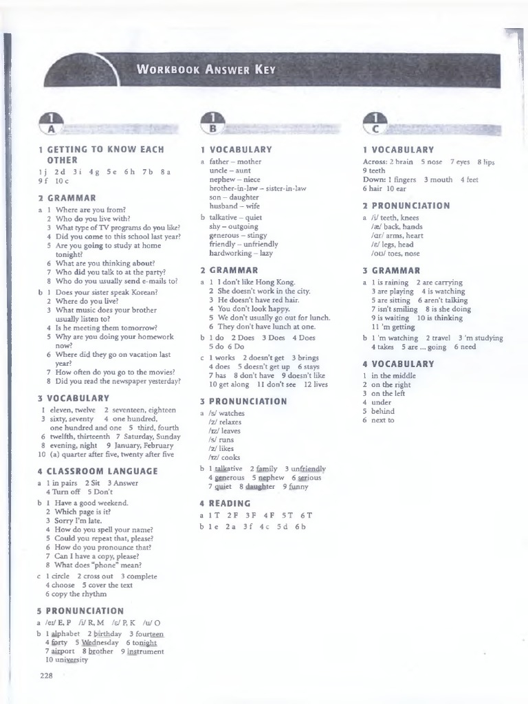 Touchstone 2 Workbook Answer Key | PDF | Leisure