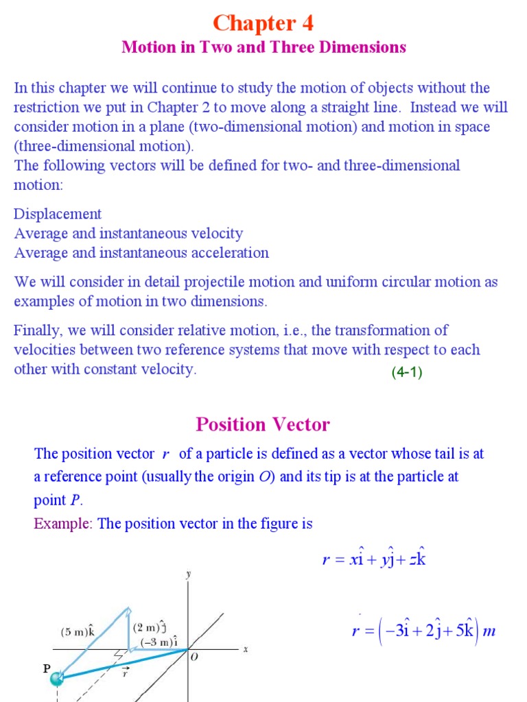 Motion in Two and Three Dimensions | PDF | Acceleration | Velocity
