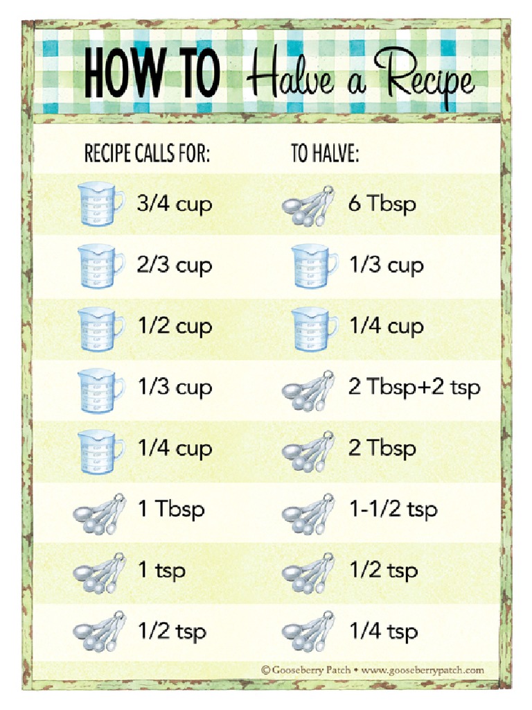 How To Halve A Recipe - Gooseberry Patch | PDF