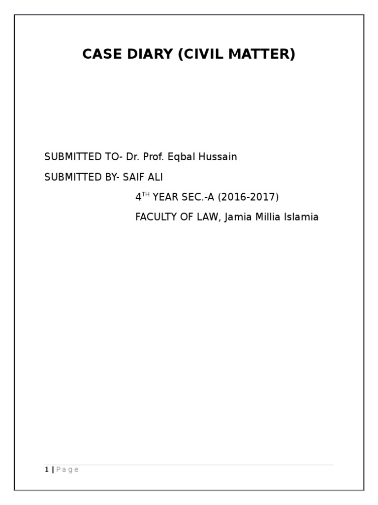 Case Diary | PDF
