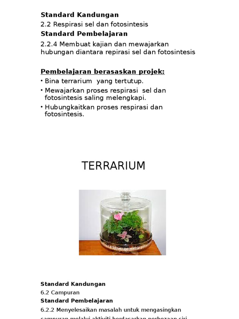 Projek Sains Tingkatan 1 | PDF