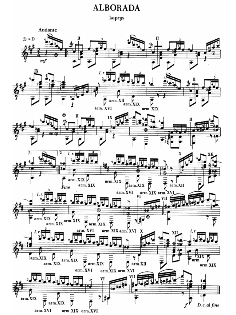 Francisco Tarrega - La Alborada | PDF | Entretenimiento (general ...