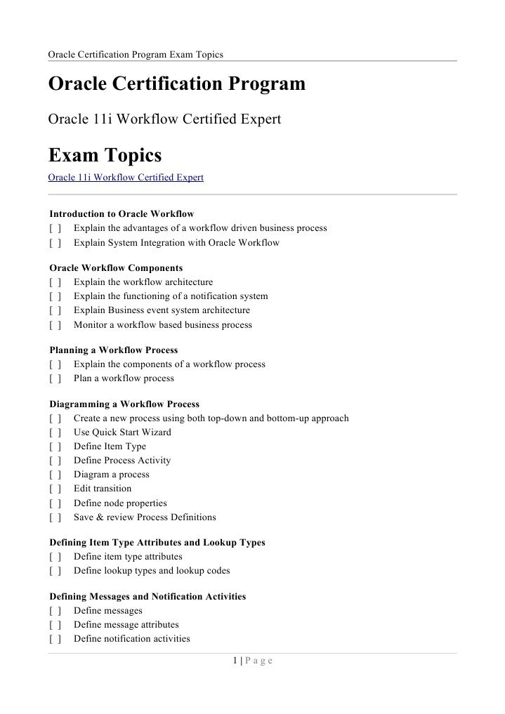 Oracle 11i Workflow Certification | PDF | Pl/Sql | Oracle Database
