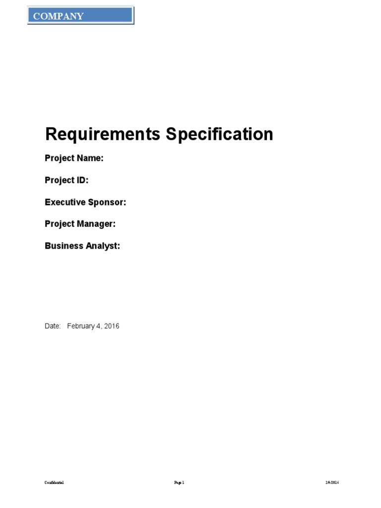Requirements Specification Template | PDF | Use Case | User Interface