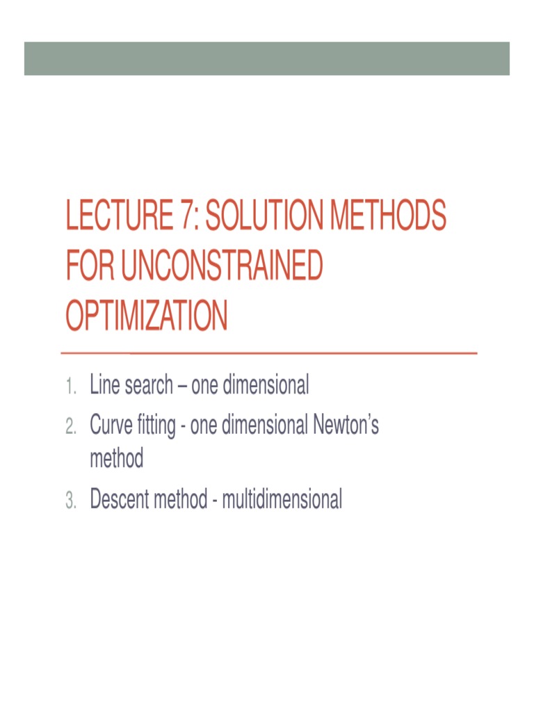 Unconstrained Optimization Criteria | PDF | Mathematical Optimization ...