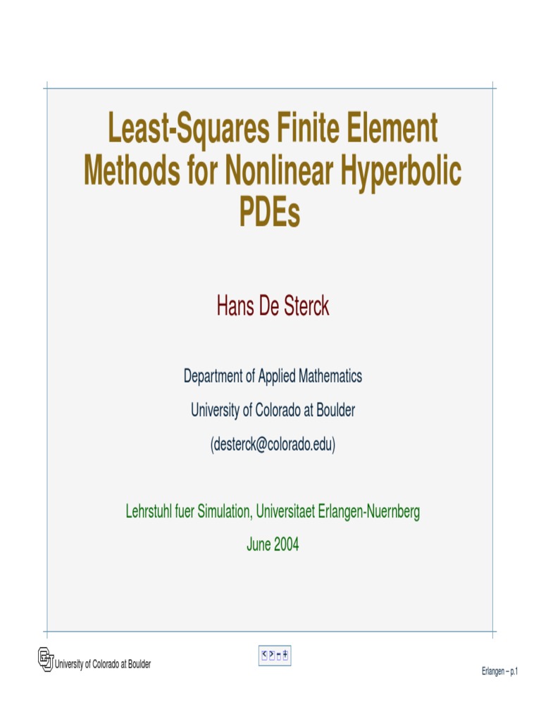 LSFEM for Nonlinear Hyperbolic PDEs | PDF | Partial Differential ...