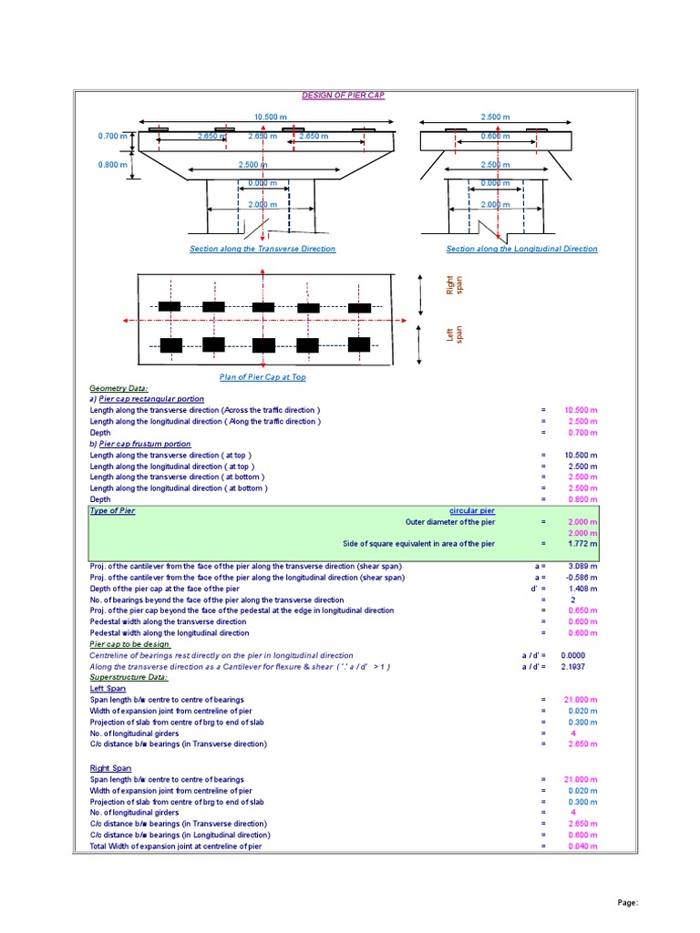 Pier Cap | PDF | Bending | Solid Mechanics
