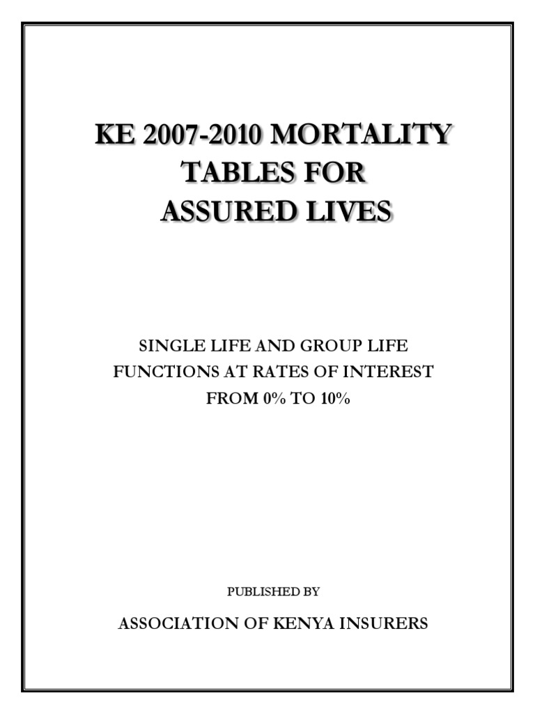 KE 2007 - 2010 Mortality Tables For Assured Lives - UpdatedFinal ...