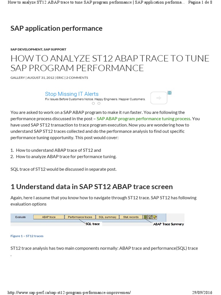 How To Analize St12 Abap Trace To Tune Sap Program Performance | PDF | Subroutine | Sql