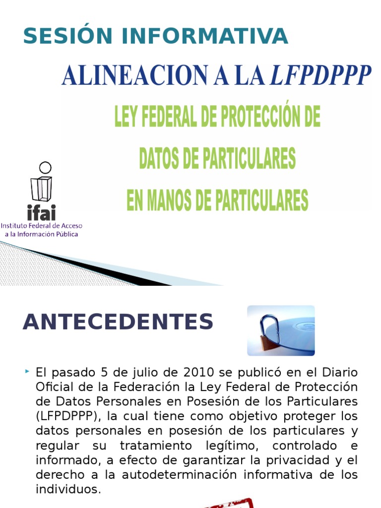 LFPDPPP | Información de identificación personal | Información