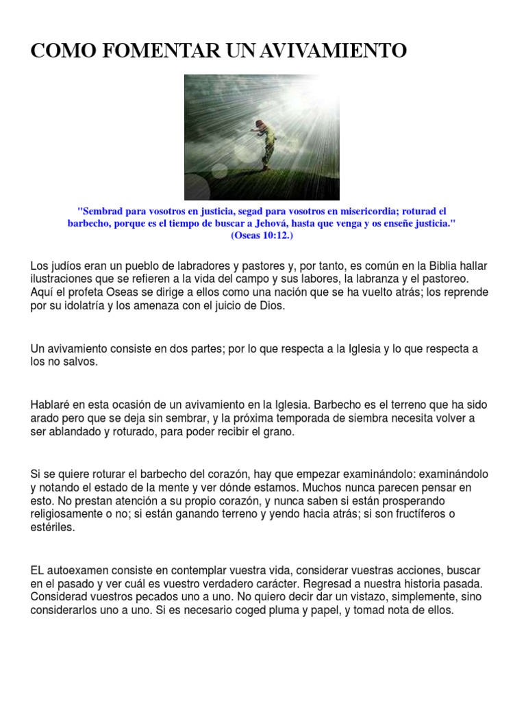 Como Fomentar Un Avivamiento | PDF | Penitencia | Oración