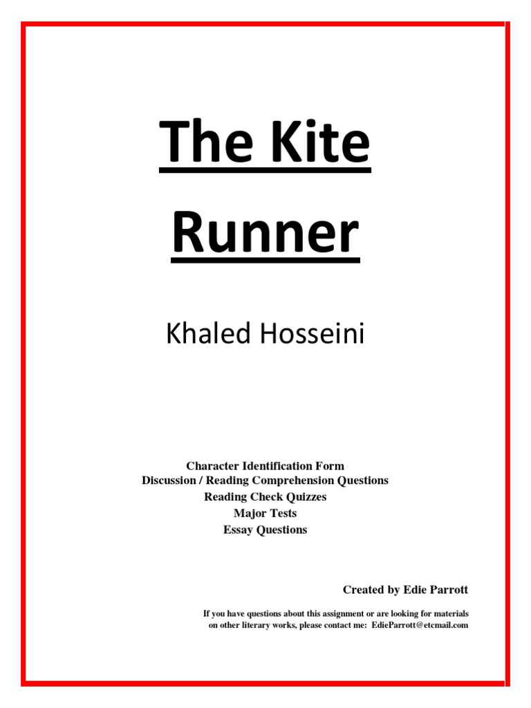 Kite Runner Character Analysis & Questions | PDF