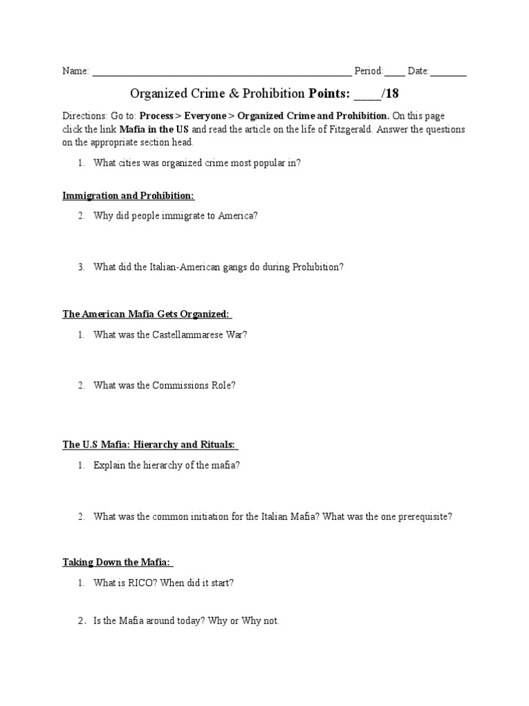 Organized Crime and Prohibition | PDF | American Mafia | Organized Crime