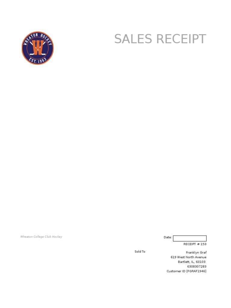 Fan Shirt Sales Receipt | PDF