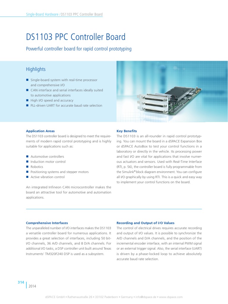 DS1103 Datasheet | PDF | Analog To Digital Converter | Cpu Cache