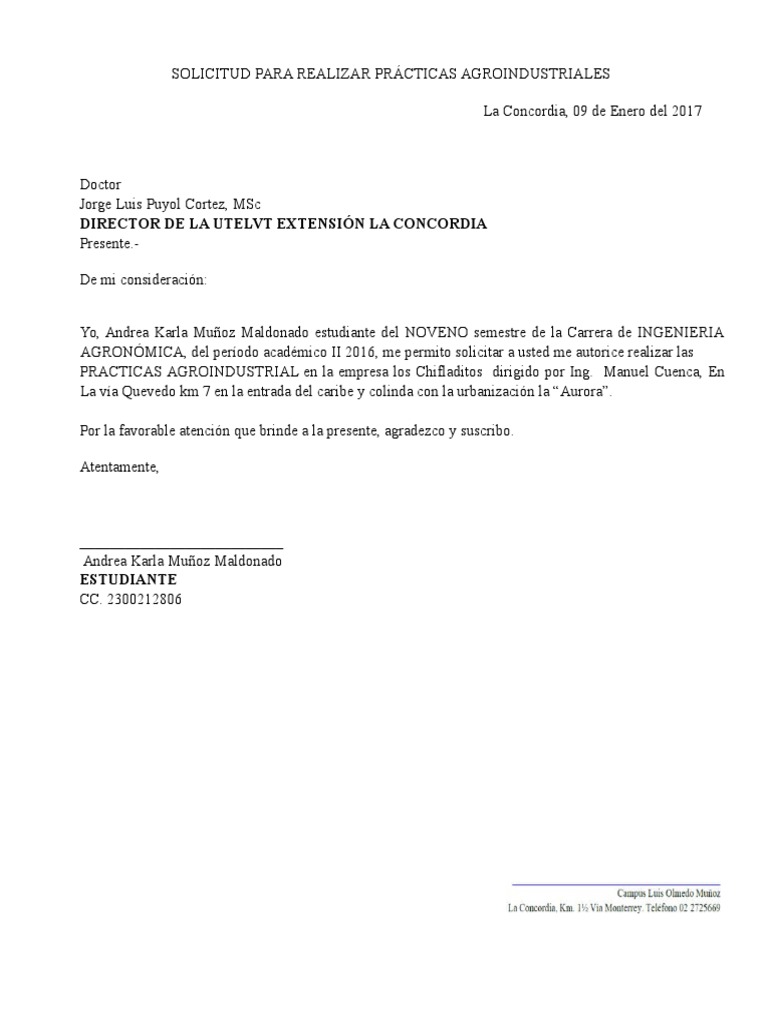 Solicitud de Practicas | PDF