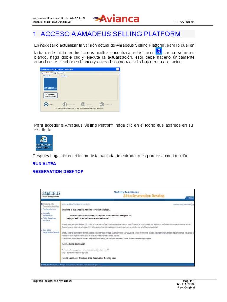 A. AMADEUS - Ingreso Al Sistema Amadeus | PDF | Point and Click ...
