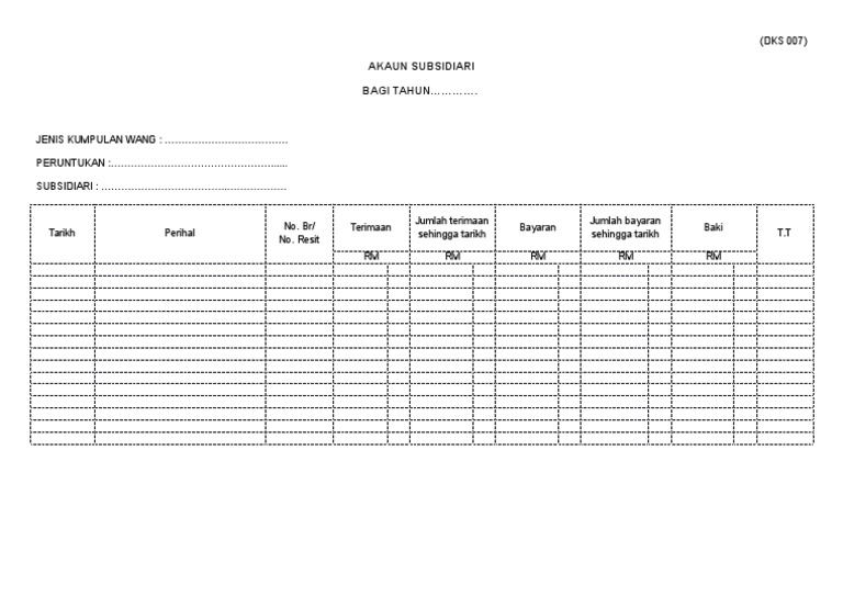 Contoh Rekod Subsidiari | PDF
