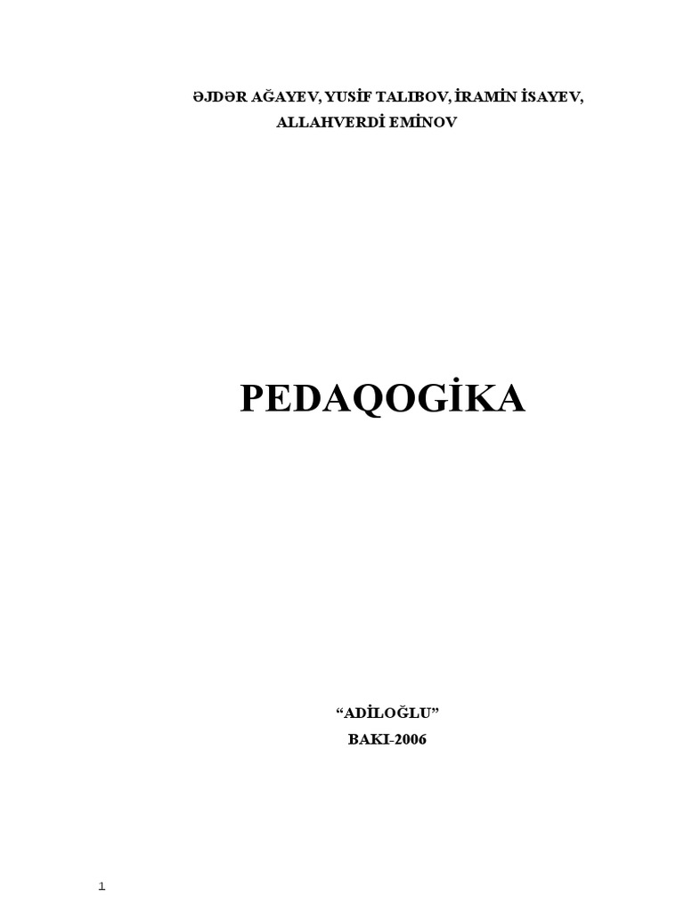 İ.İsayev Pedaqogika | PDF