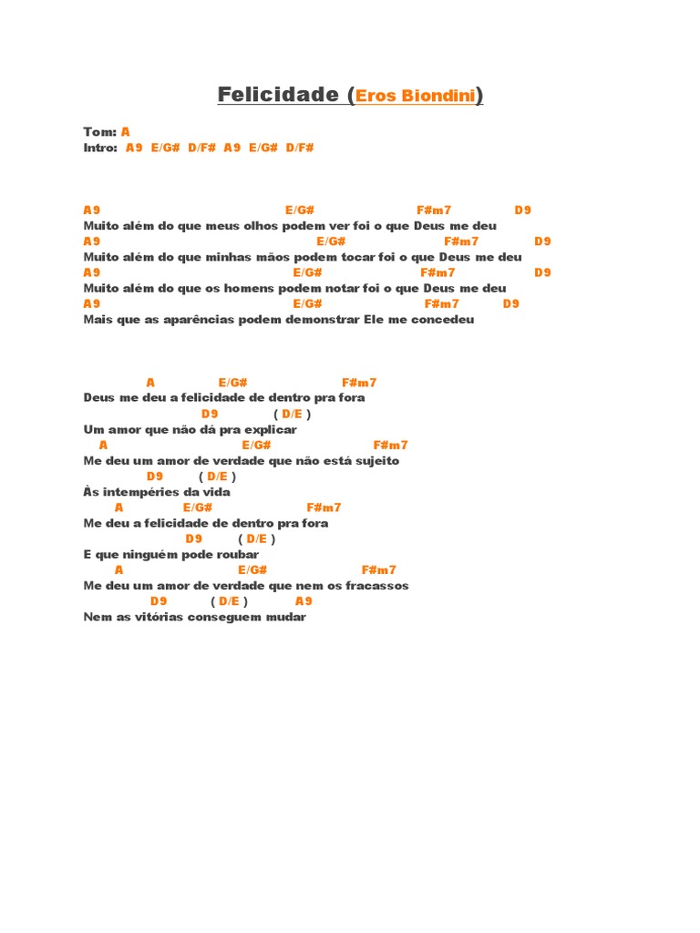 Felicidade (CIFRA) | PDF