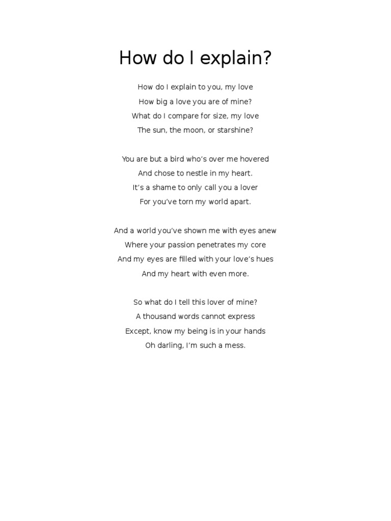 How Do I Explain | PDF